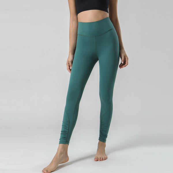 Pleated Design on Bottom Legs Fitness Yoga Pants – LARICIA-S